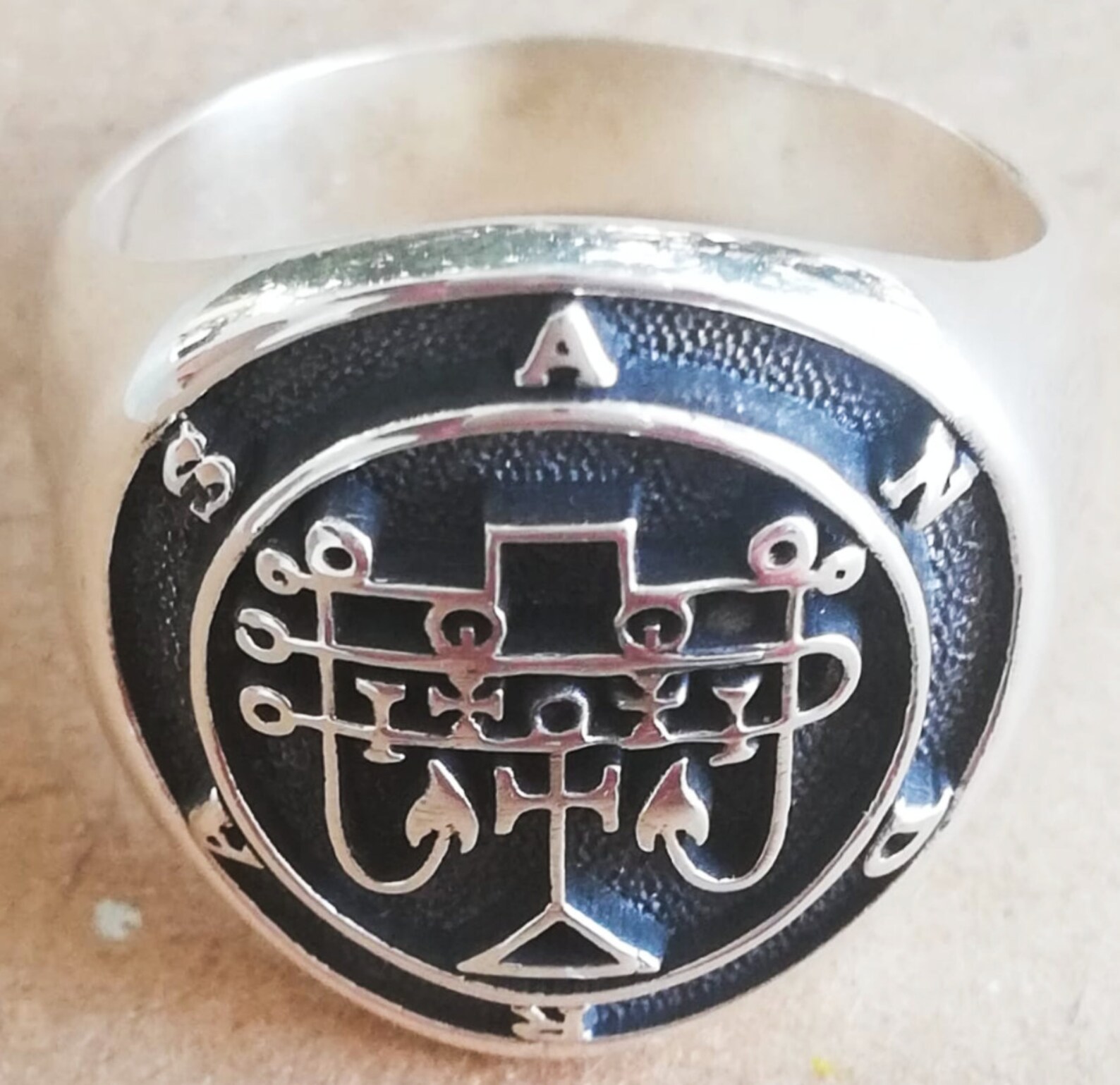 Seal Sigil of Andras Handmade 3D Ring Solid Sterling Silver - Etsy