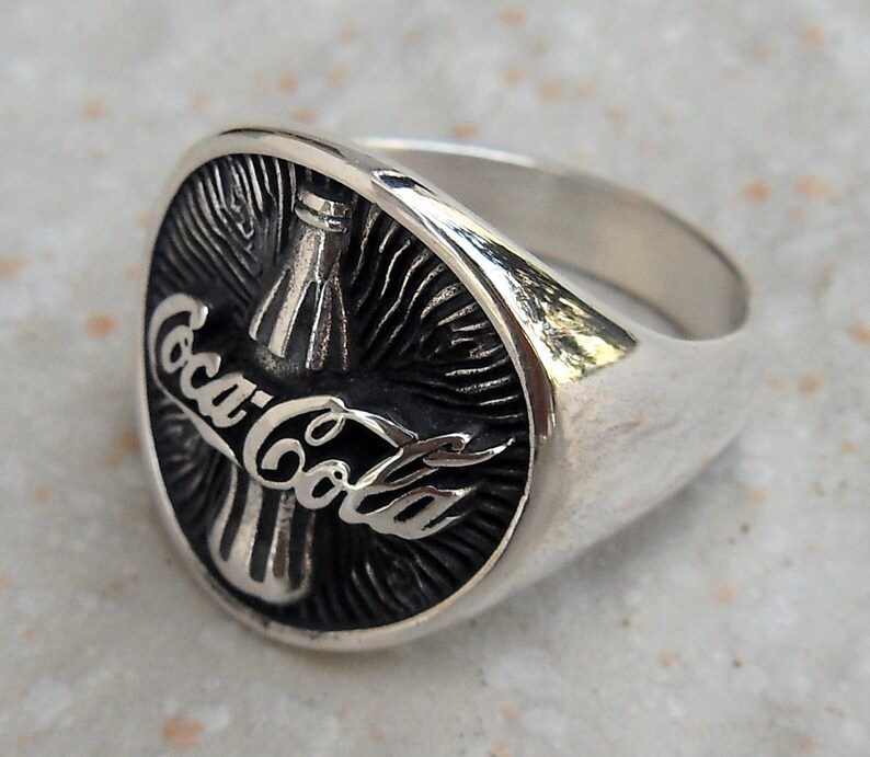 Coca Cola Bottle Handmade 3D Ring Solid Sterling Silver 925 - Etsy