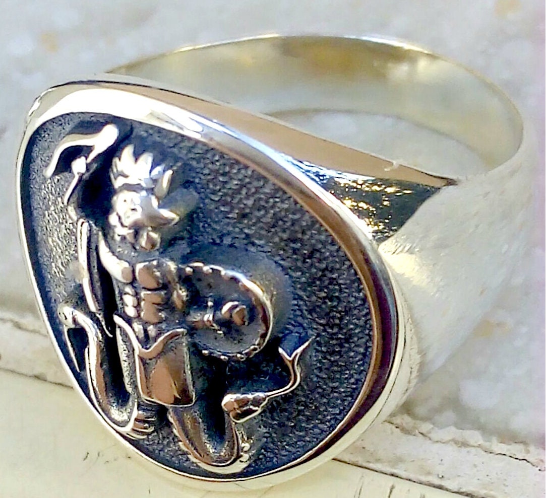 Abraxas GnosticIsm Magic Talisman Templiers Handmade 3D Ring | Etsy