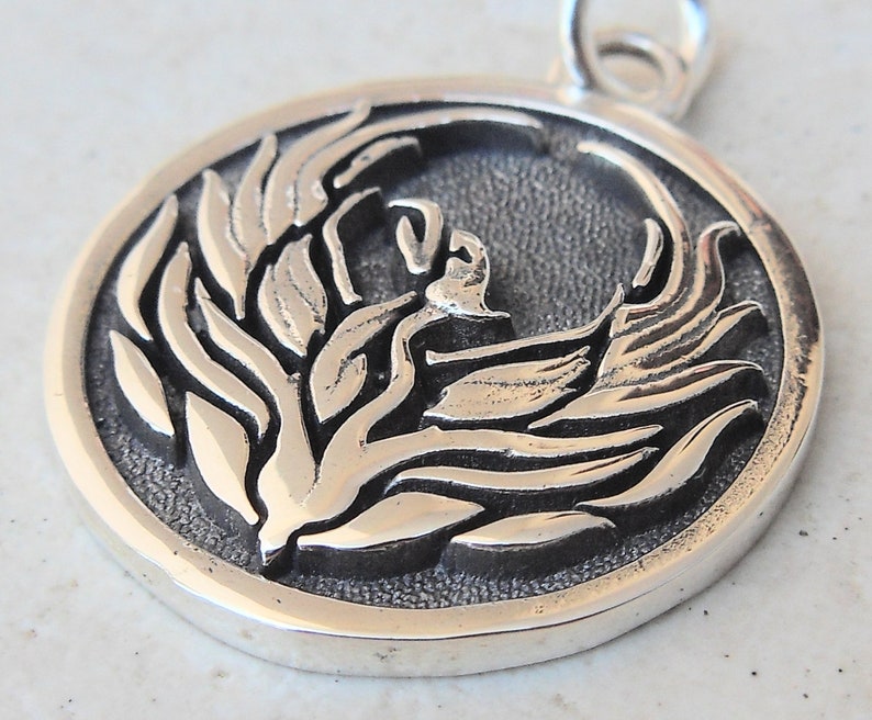 Rising Phoenix Handmade 3D Pendant Solid Sterling Silver 925 - Etsy
