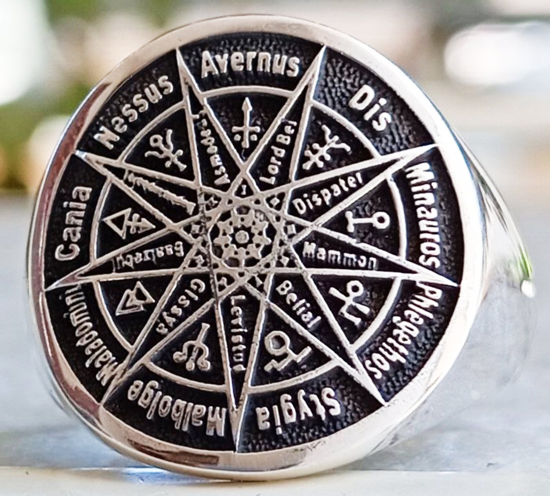 Solid Sterling Silver 925 Nine Kings of Solomon Demons Lesser Key of ...