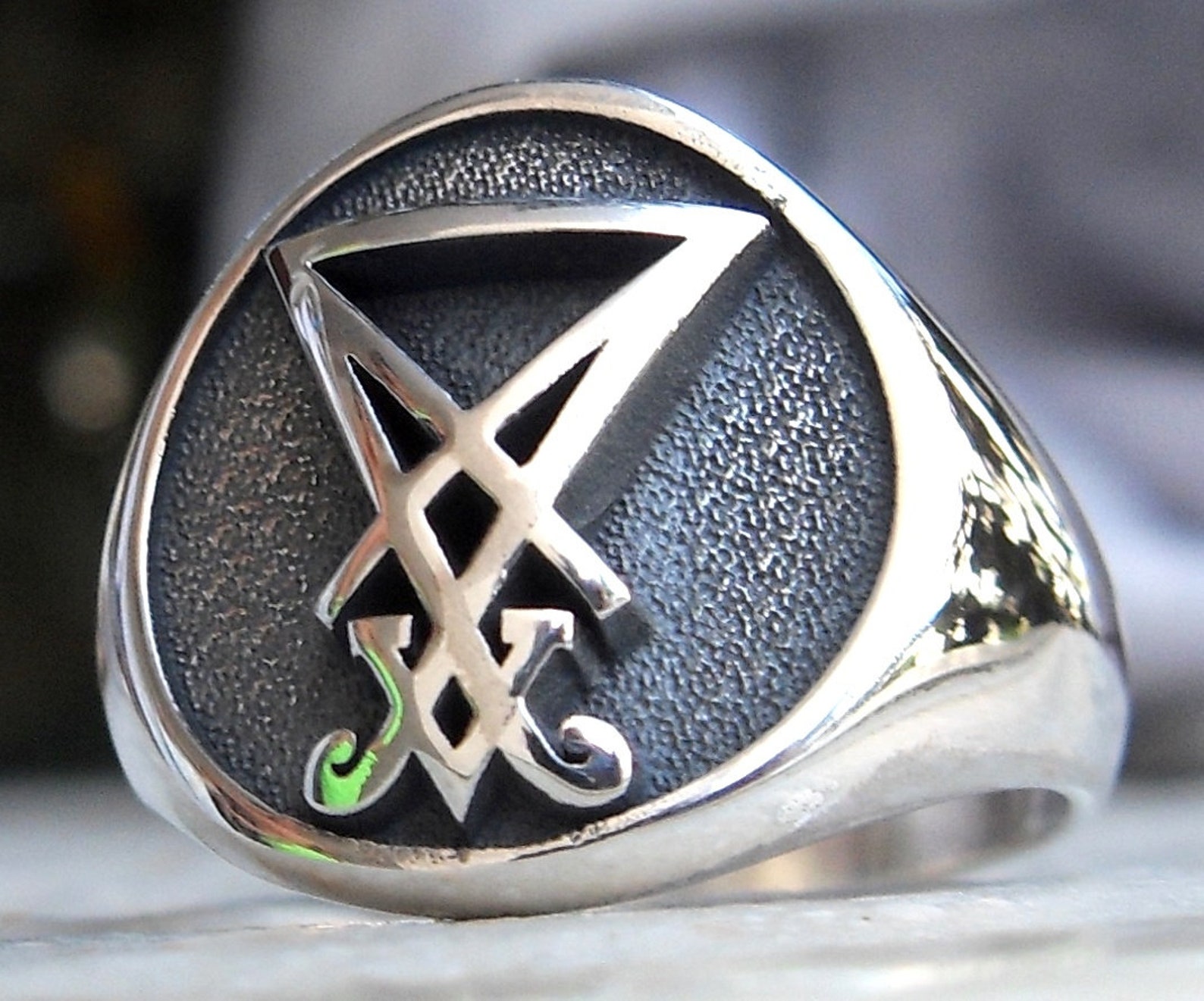 Sigil of Lucifer Satan Seal Handmade 3D Ring Solid Sterling - Etsy