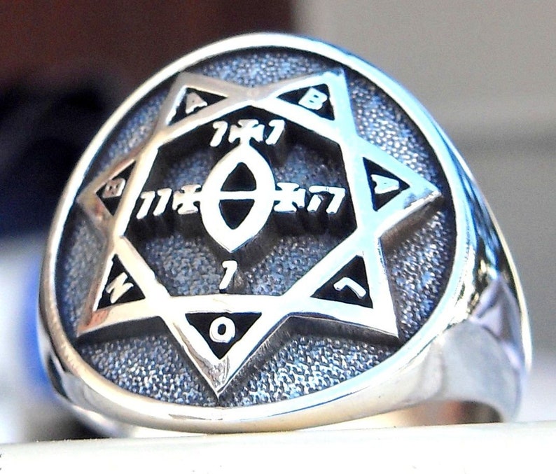 Seal of the Argentum Astrum Thelema Aleister Babalon Handmade 3D Ring ...