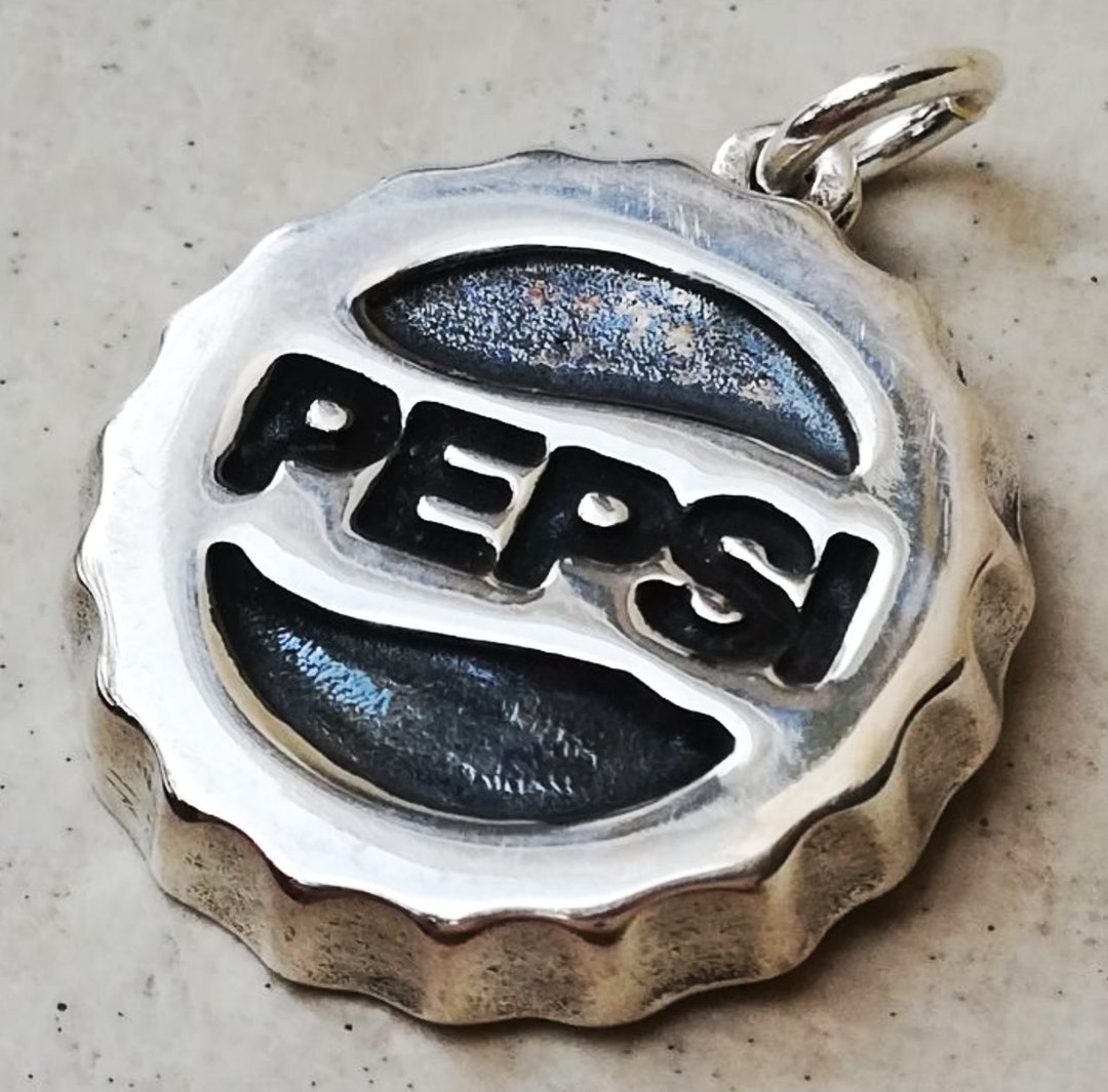 Pepsi Bottle Cap Handmade 3D Pendant Solid Sterling Silver 925 - Etsy