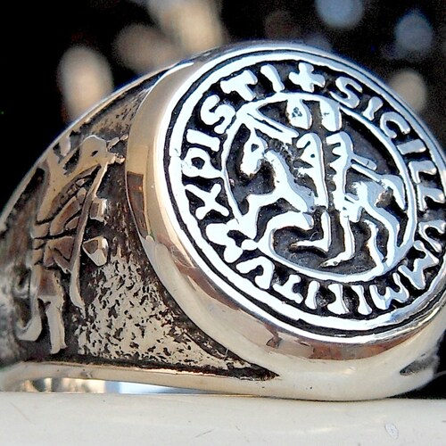 Heavy Knights Templar Seal Handmade 3D Pendant Solid Sterling - Etsy