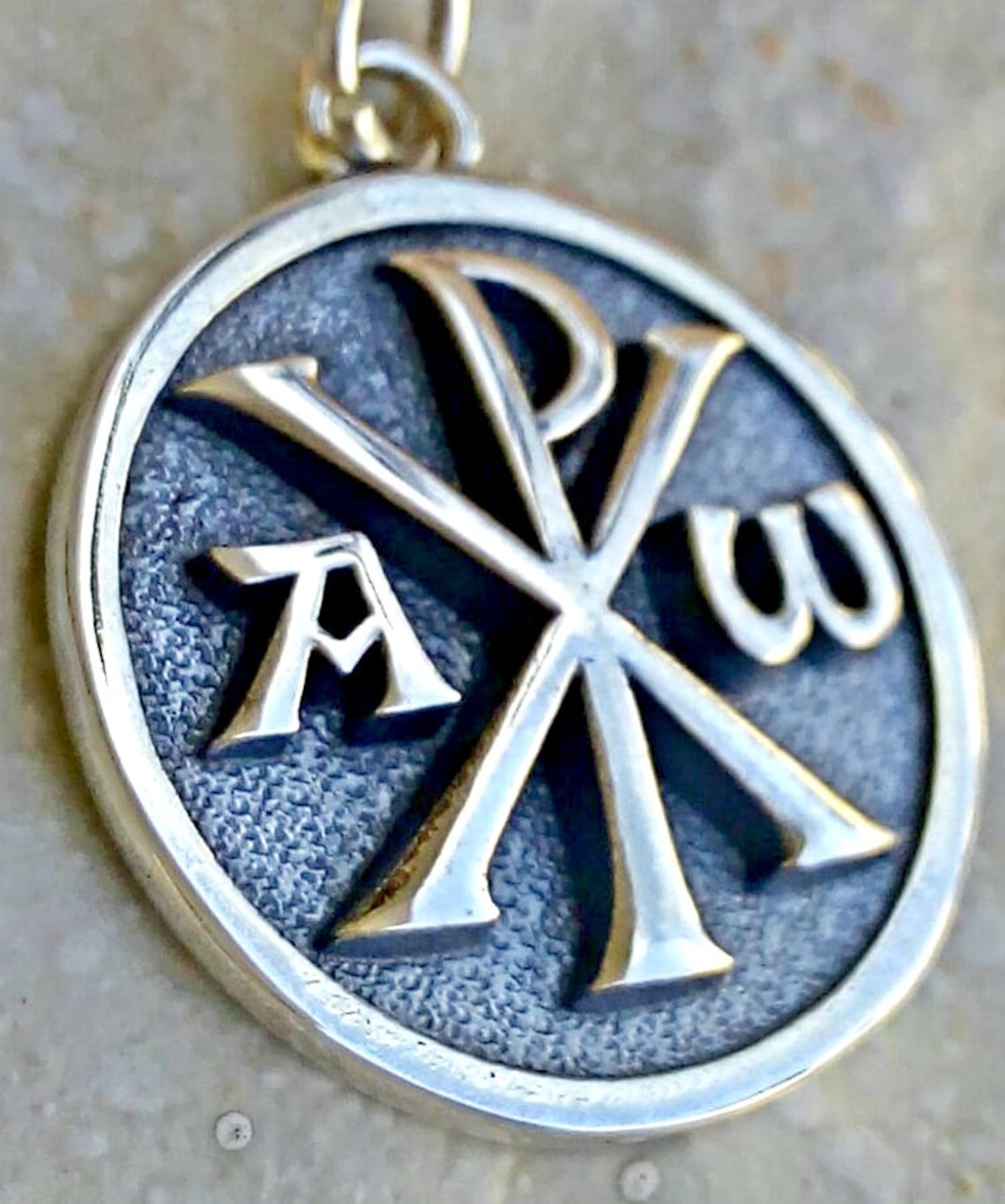 Alpha and Omega Chi-rho Christian Handmade 3D Pendant Solid - Etsy