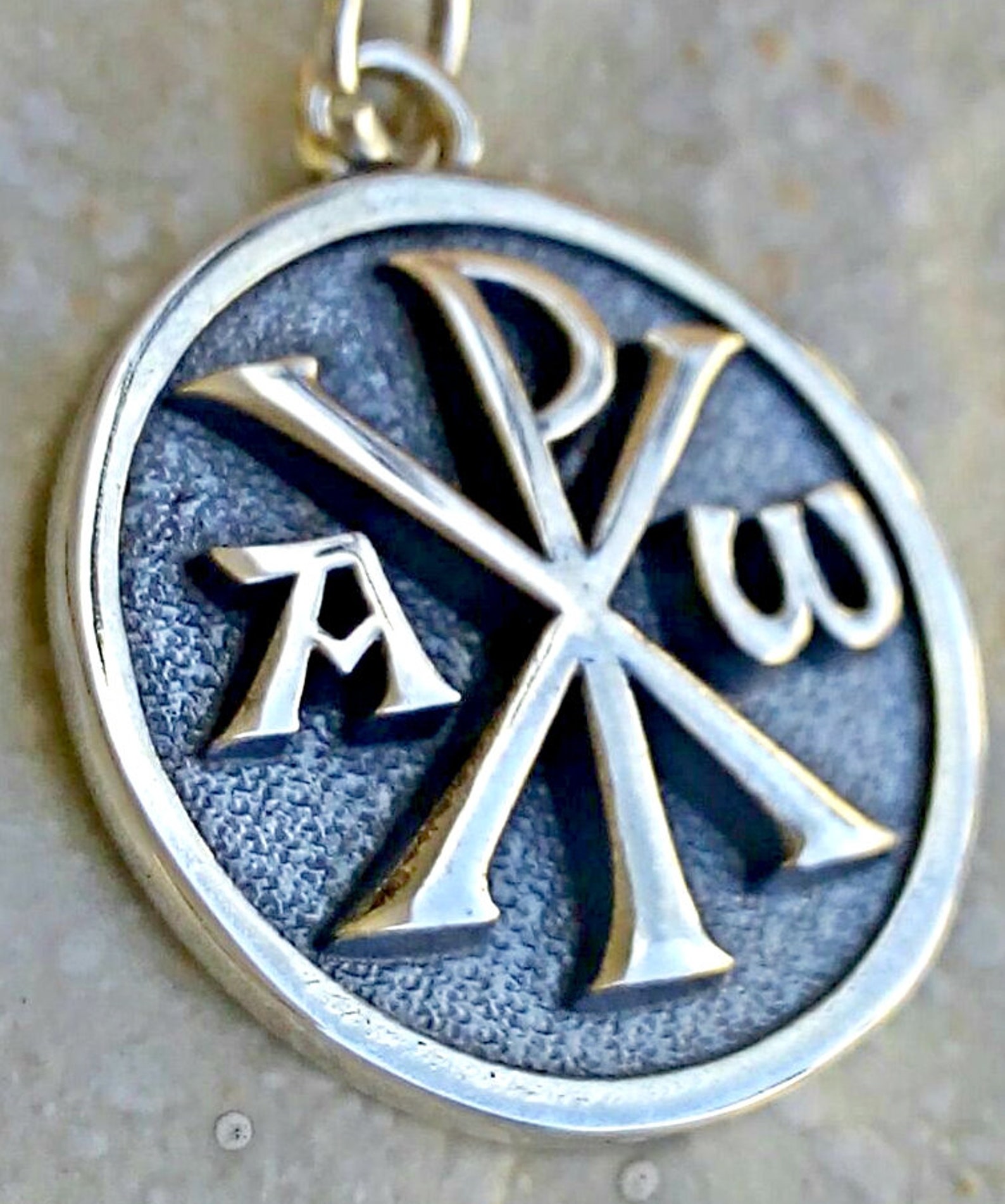 Alpha and Omega Chi-rho Christian Handmade 3D Pendant Solid - Etsy