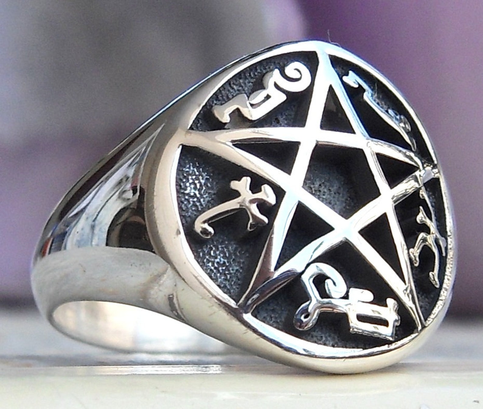 Supernatural Devils Trap Handmade 3D Ring Solid Sterling | Etsy