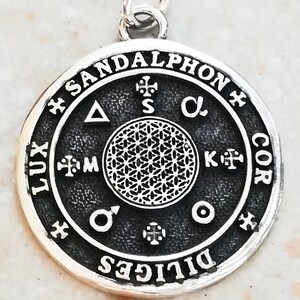 Archangel Sandalphon Seal Protection Amulet Handmade 3D Pendant Solid ...