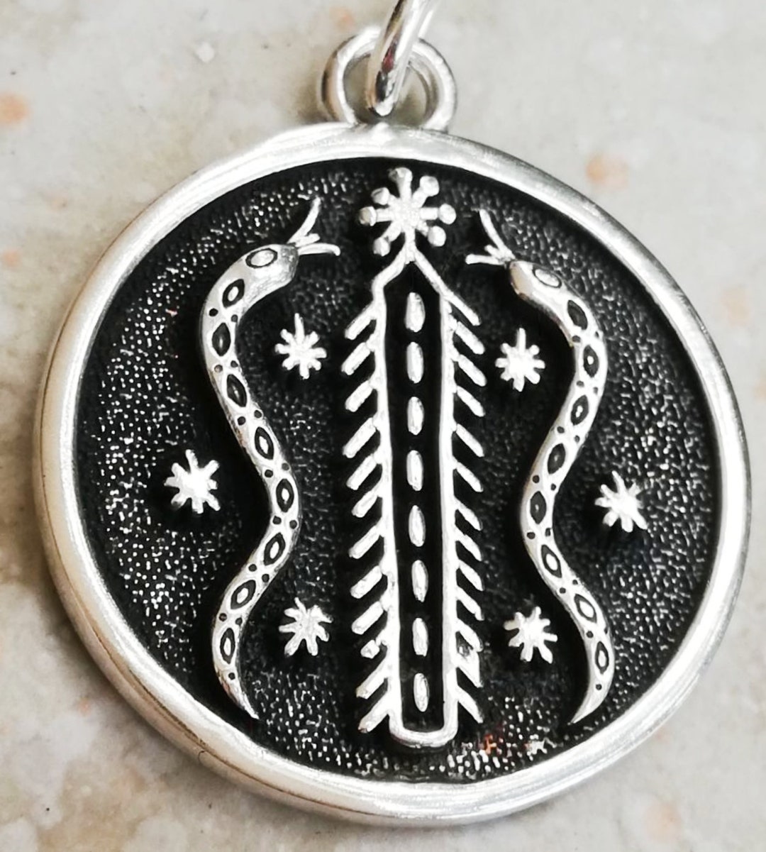 Damballah Voodoo Veve Handmade 3D Pendant Solid Sterling Silver 925 - Etsy