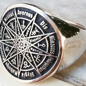 Solid Sterling Silver 925 Nine Kings of Solomon Demons Lesser Key of ...