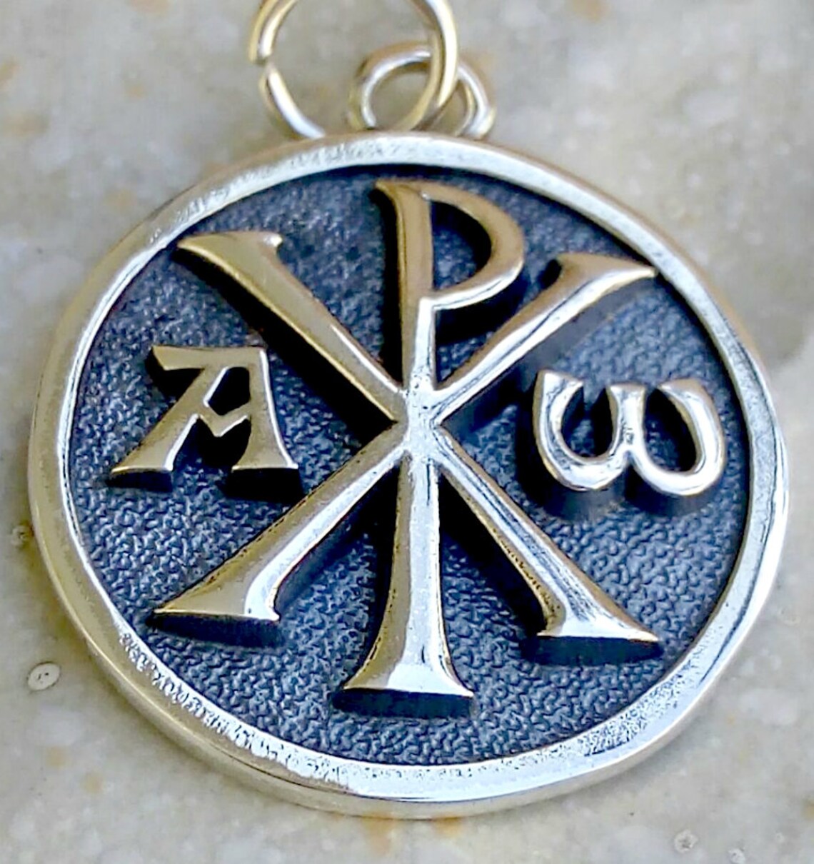 Alpha and Omega Chi-rho Christian Handmade 3D Pendant Solid - Etsy