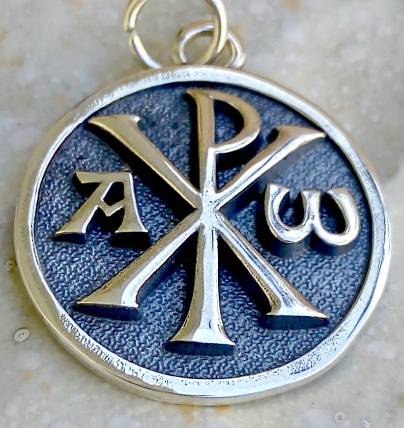 Alpha and Omega Chi-rho Christian Handmade 3D Pendant Solid - Etsy