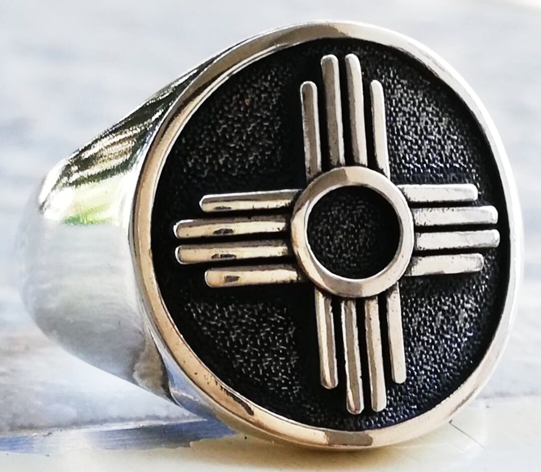 Zia Cross ,emblem Sun Handmade 3D Ring Solid Sterling Silver 925 - Etsy