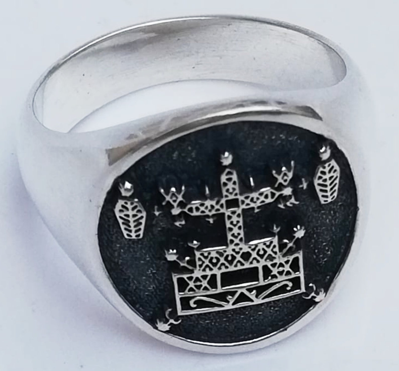 Solid Sterling Silver 925 Veve of Baron Samedi Voodoo Talisman | Etsy