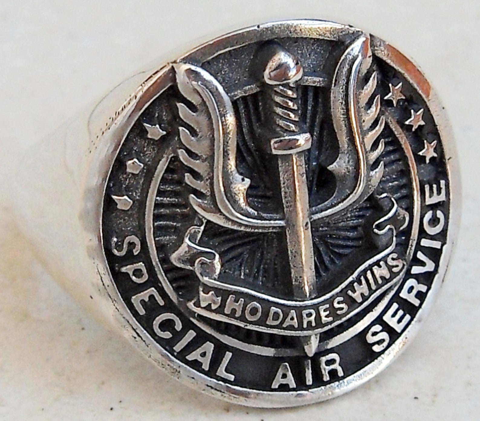 Special Forces SAS Military Who Dares Wins Handmade 3D Ring - Etsy