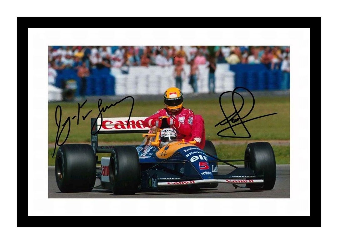 Nigel Mansell & Ayrton Senna - Formula 1 Autographed Signed and Framed Photo - Etsy UK