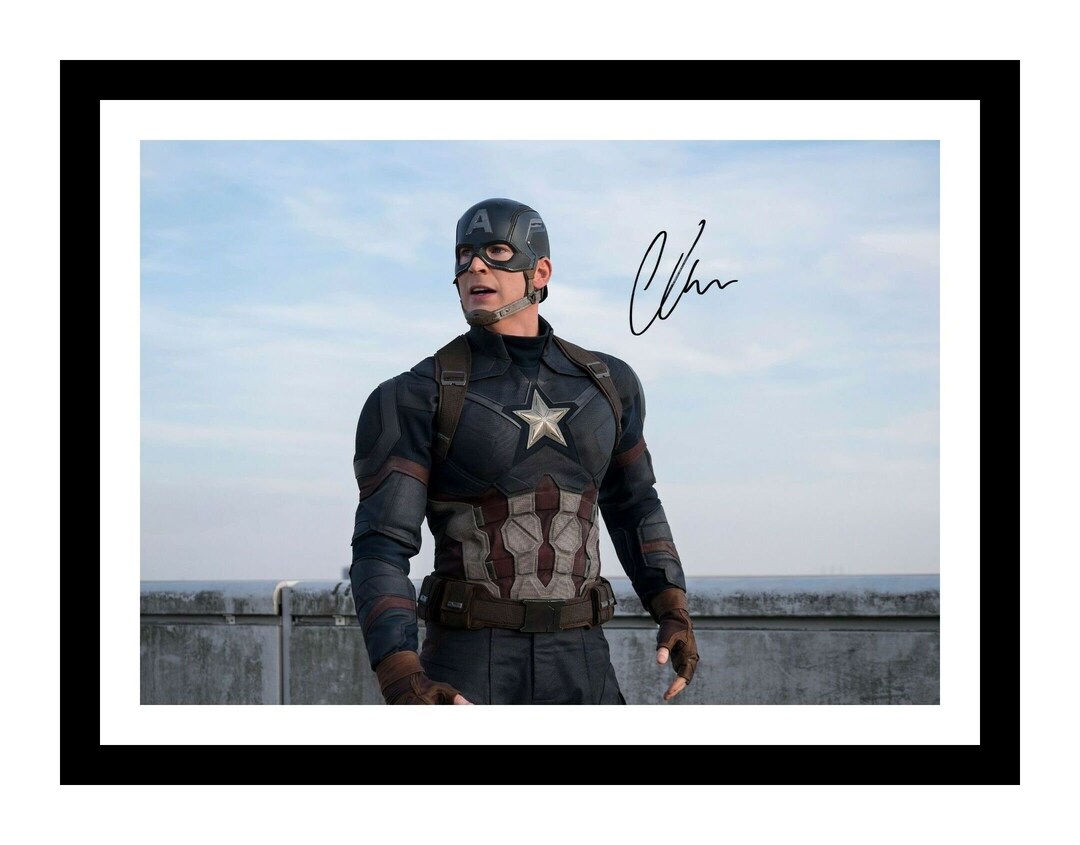 Chris Evans Captain America Autographed Signed and Framed Photo - Etsy