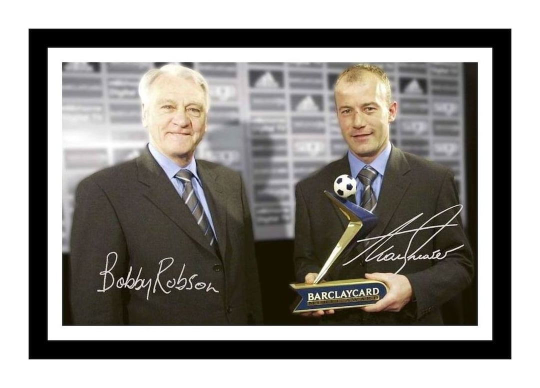 Bobby Robson & Alan Shearer Newcastle United Autographed Signed and ...