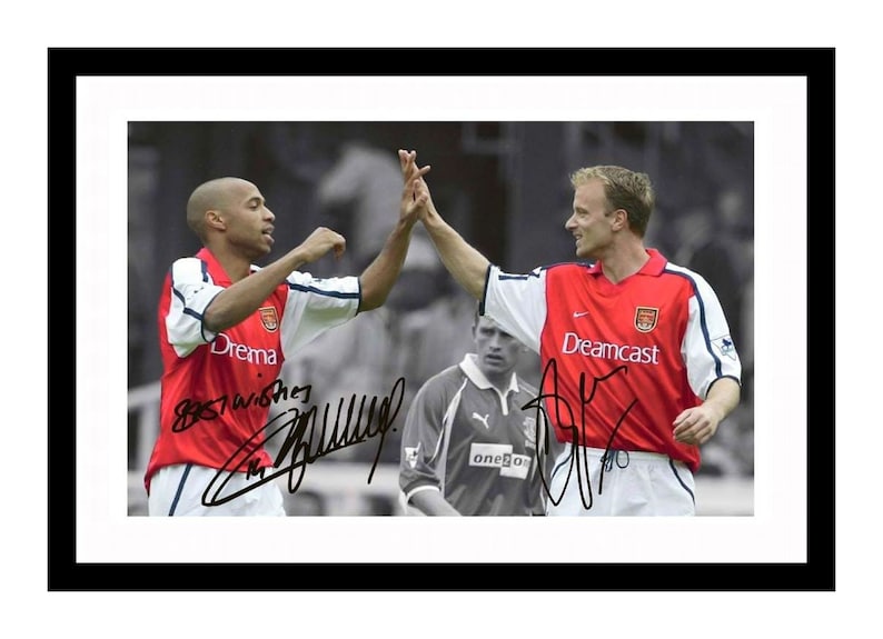 Thierry Henry & Dennis Bergkamp Arsenal Autographed Signed and Framed ...