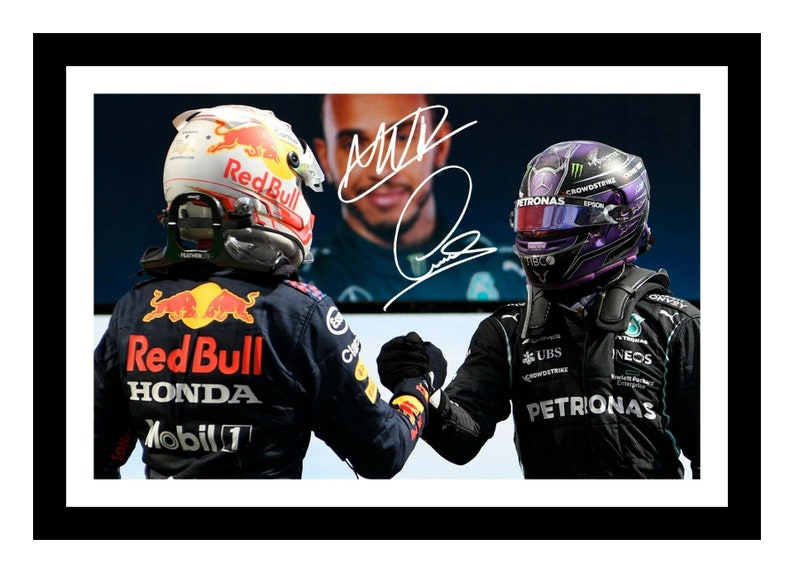 Lewis Hamilton & Max Verstappen - Formula 1 Autographed Signed and ...
