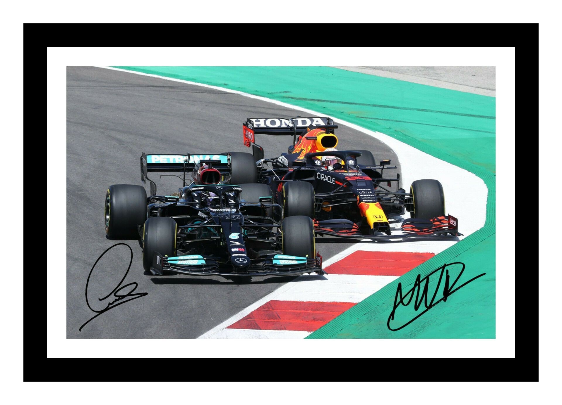 Lewis Hamilton & Max Verstappen - Formula 1 Autographed Signed and ...