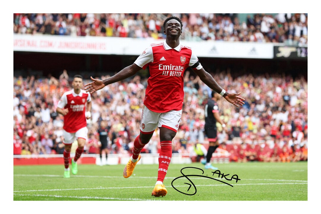 Bukayo Saka - Arsenal Autographed Signed A4 Glossy Photo - Etsy
