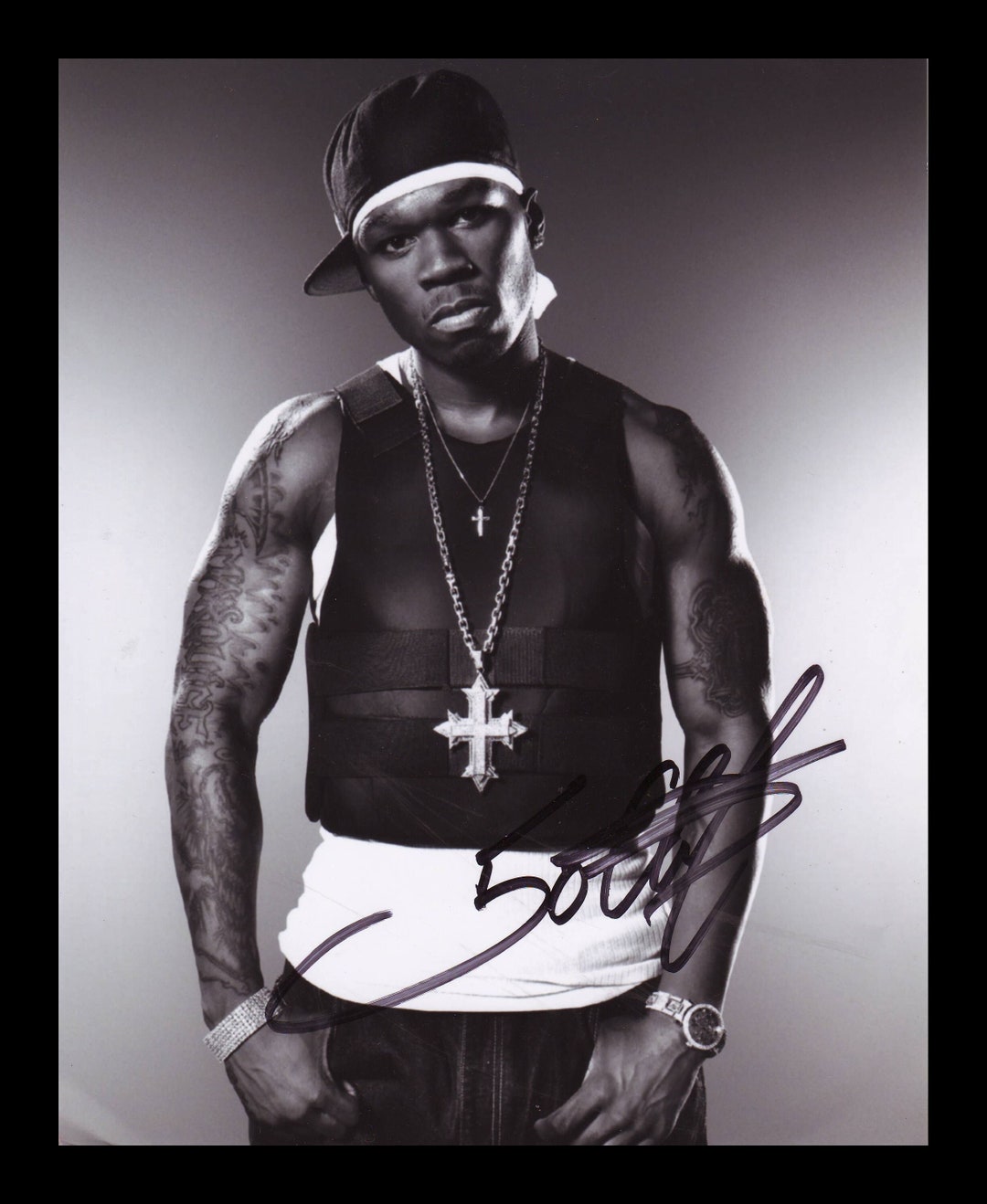 50 Cent Autographed Signed and Framed Photo - Etsy