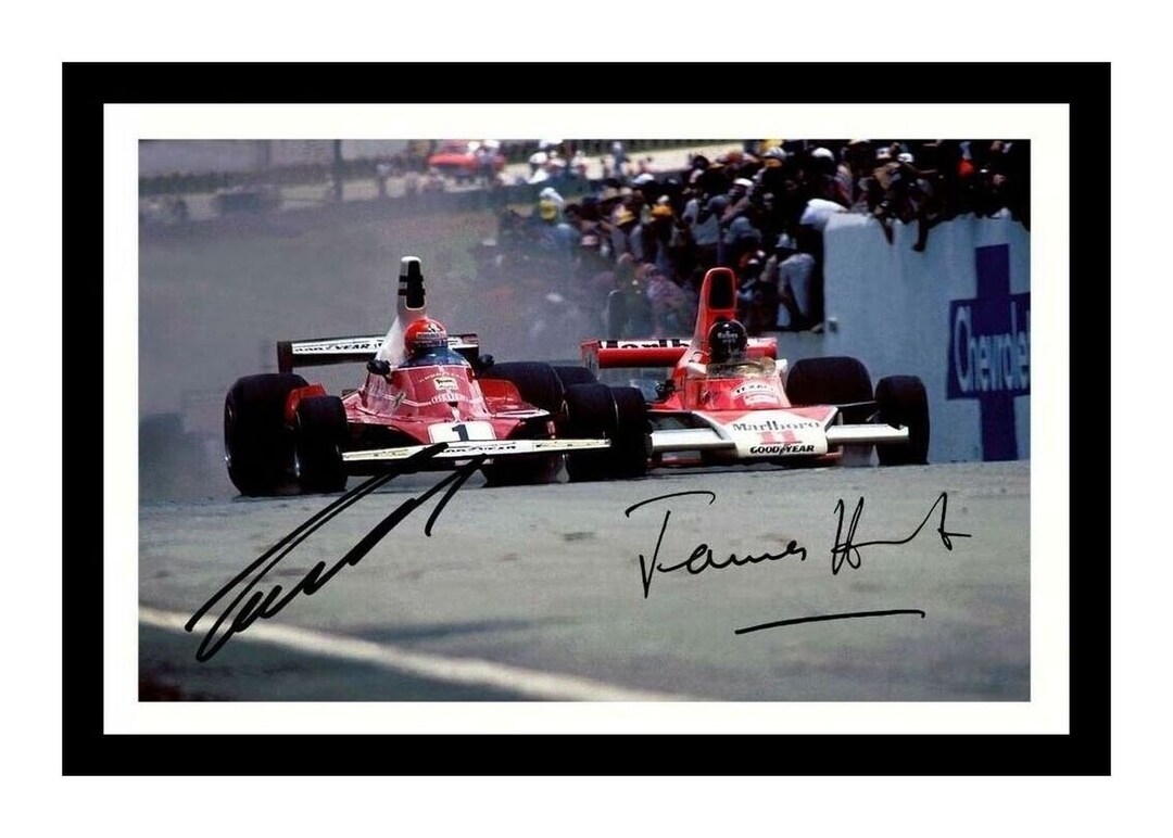 James Hunt & Niki Lauda - Formula 1 Autographed Signed and Framed Photo - Etsy