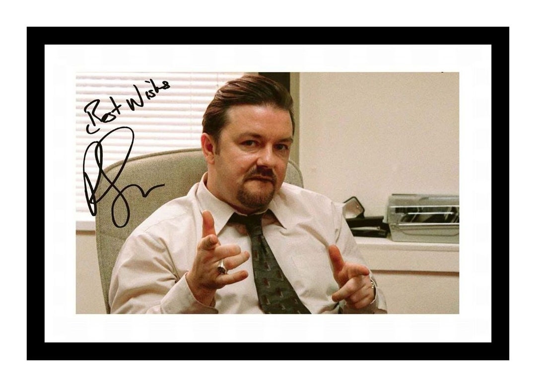 Ricky Gervais - the Office Autographed Signed and Framed Photo - Etsy UK