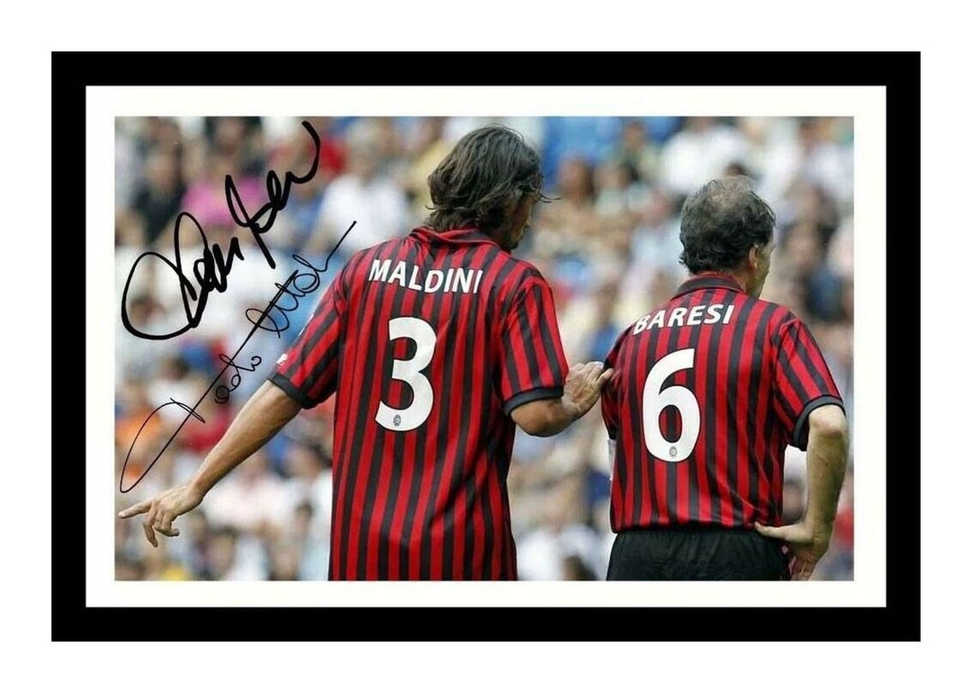Paolo Maldini & Franco Baresi - AC Milan Autographed Signed and Framed ...