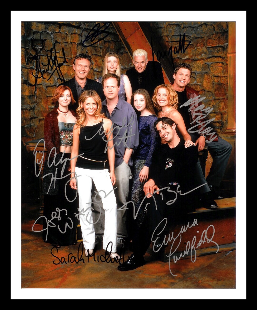 Buffy the Vampire Slayer Cast of 10 Autographed Signed and Framed Photo ...