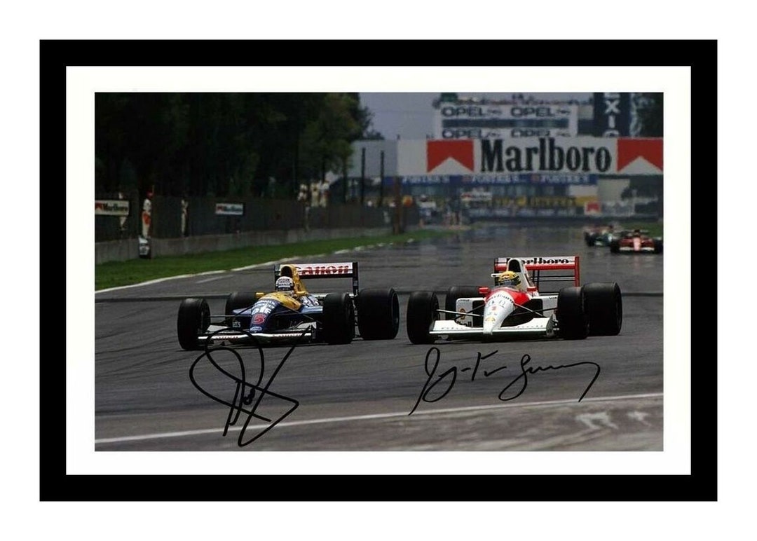 Nigel Mansell & Ayrton Senna Formula 1 Autographed Signed and Framed ...