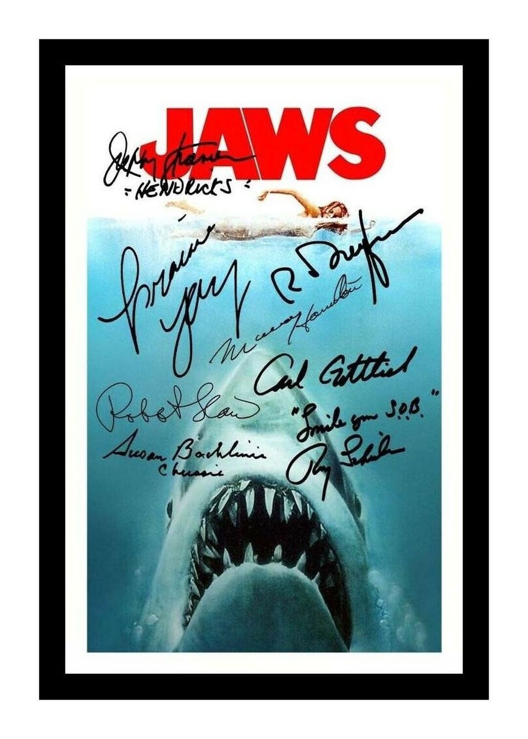 Jaws Cast Autographed Signed and Framed Photo - Etsy