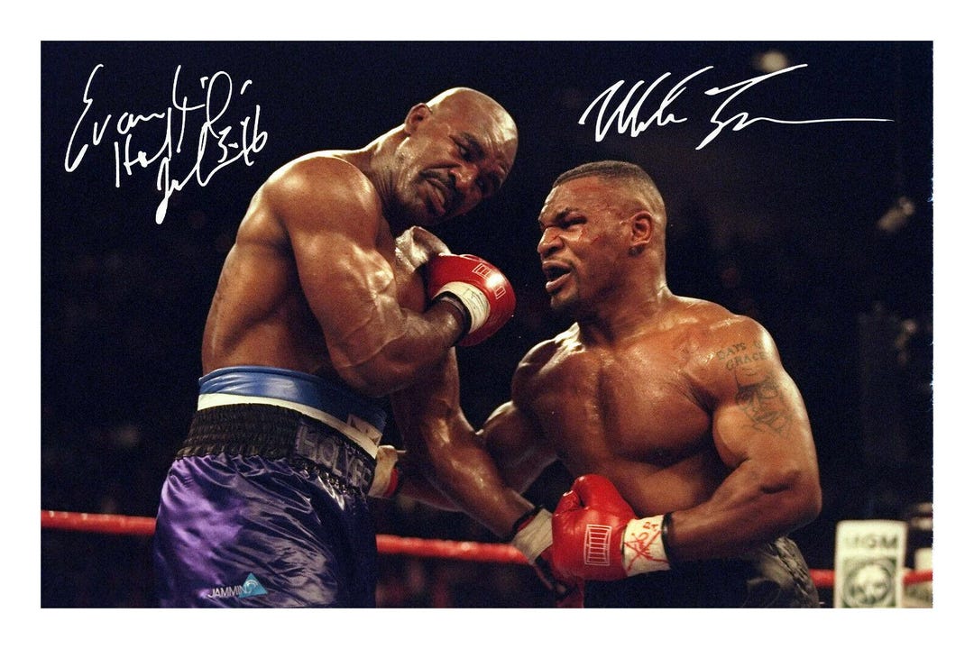 Evander Holyfield & Mike Tyson Autographed Signed A4 Glossy Photo - Etsy