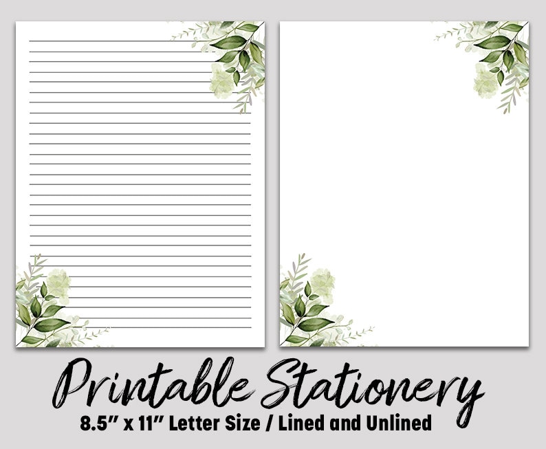 Printable Writing Paper, PRINTABLE Stationery, Printable Stationary ...