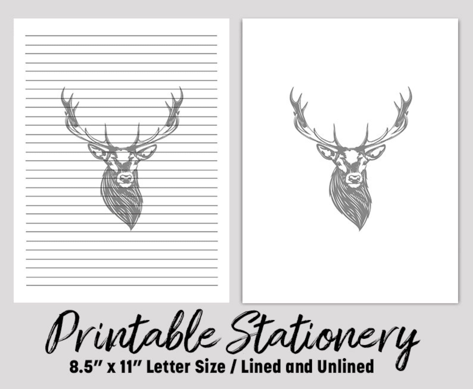 Printable Deer Writing Paper, PRINTABLE Stationery, Printable ...