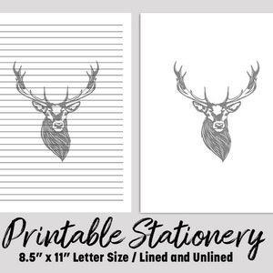 Printable Deer Writing Paper, PRINTABLE Stationery, Printable ...