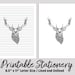 Printable Deer Writing Paper, PRINTABLE Stationery, Printable ...