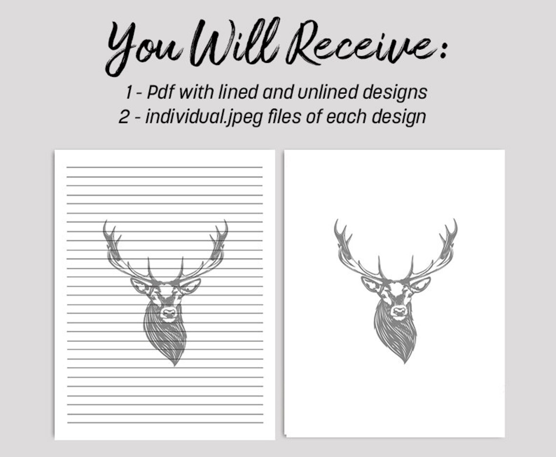 Printable Deer Writing Paper, PRINTABLE Stationery, Printable ...