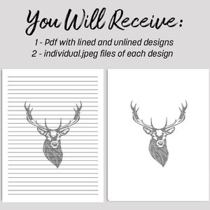 Printable Deer Writing Paper, PRINTABLE Stationery, Printable ...