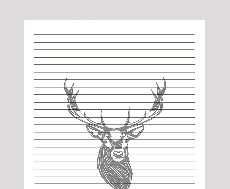 Printable Deer Writing Paper, PRINTABLE Stationery, Printable ...