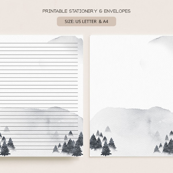 Printable Deer Writing Paper, PRINTABLE Stationery, Printable ...