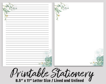 Printable Writing Paper, PRINTABLE Stationery, Printable Stationary ...