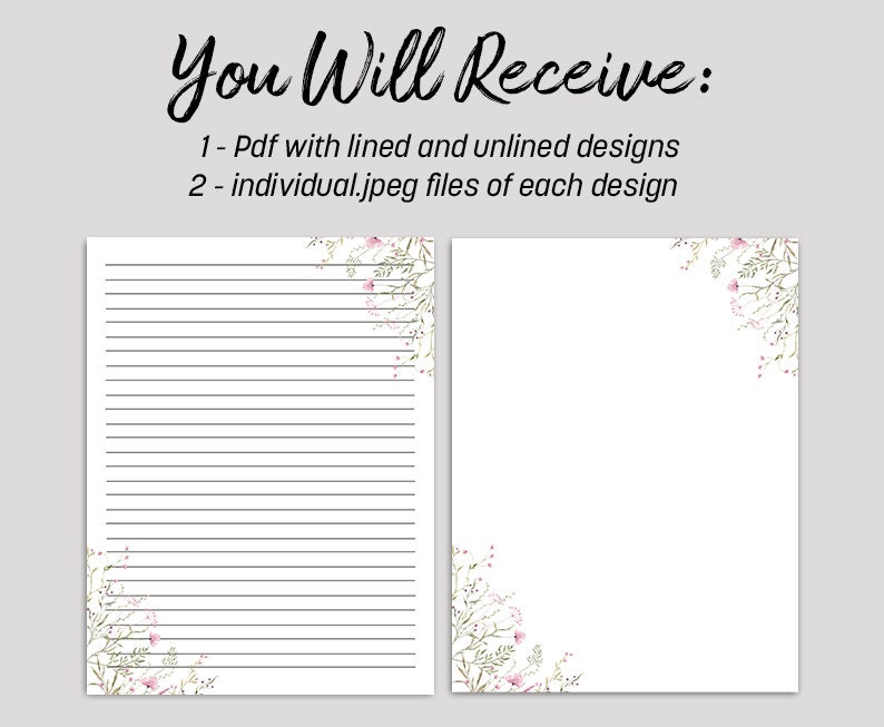 Printable Writing Paper, PRINTABLE Stationery, Printable Stationary ...