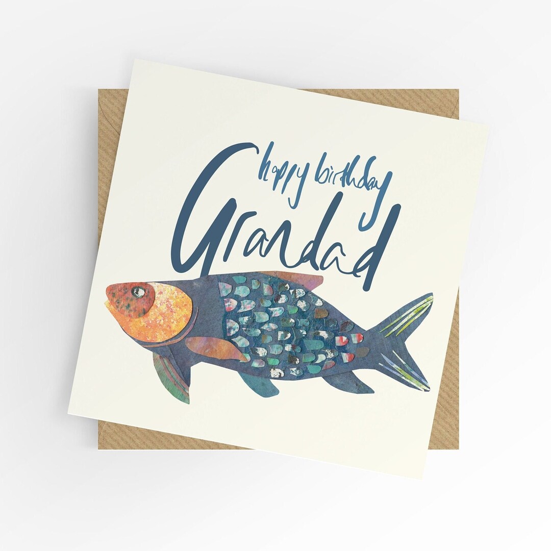 Grandad Birthday Card, Grandad Fishing Card, Fishing Card, Grandad ...
