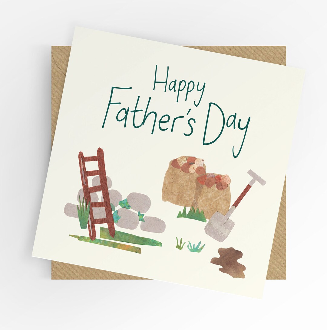 Fathers Day Card, Father's Day Farmer, Father's Day Gardening, Happy ...