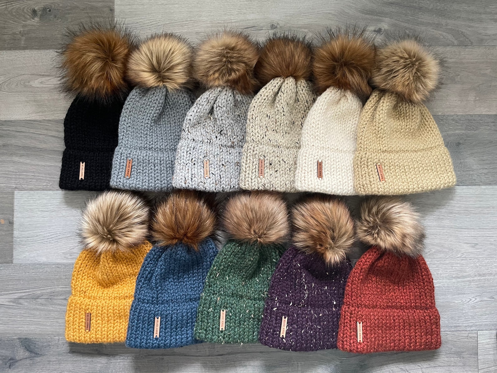 Womens Adult Pom Pom Hat, Wool Blend Hat, Black Toque, Knit Beanie ...