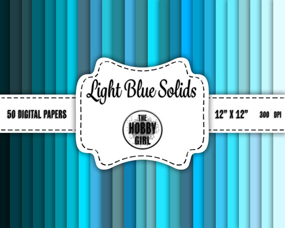 50 Unique Light Blue Solids Digital Scrapbooking Paper Huge | Etsy