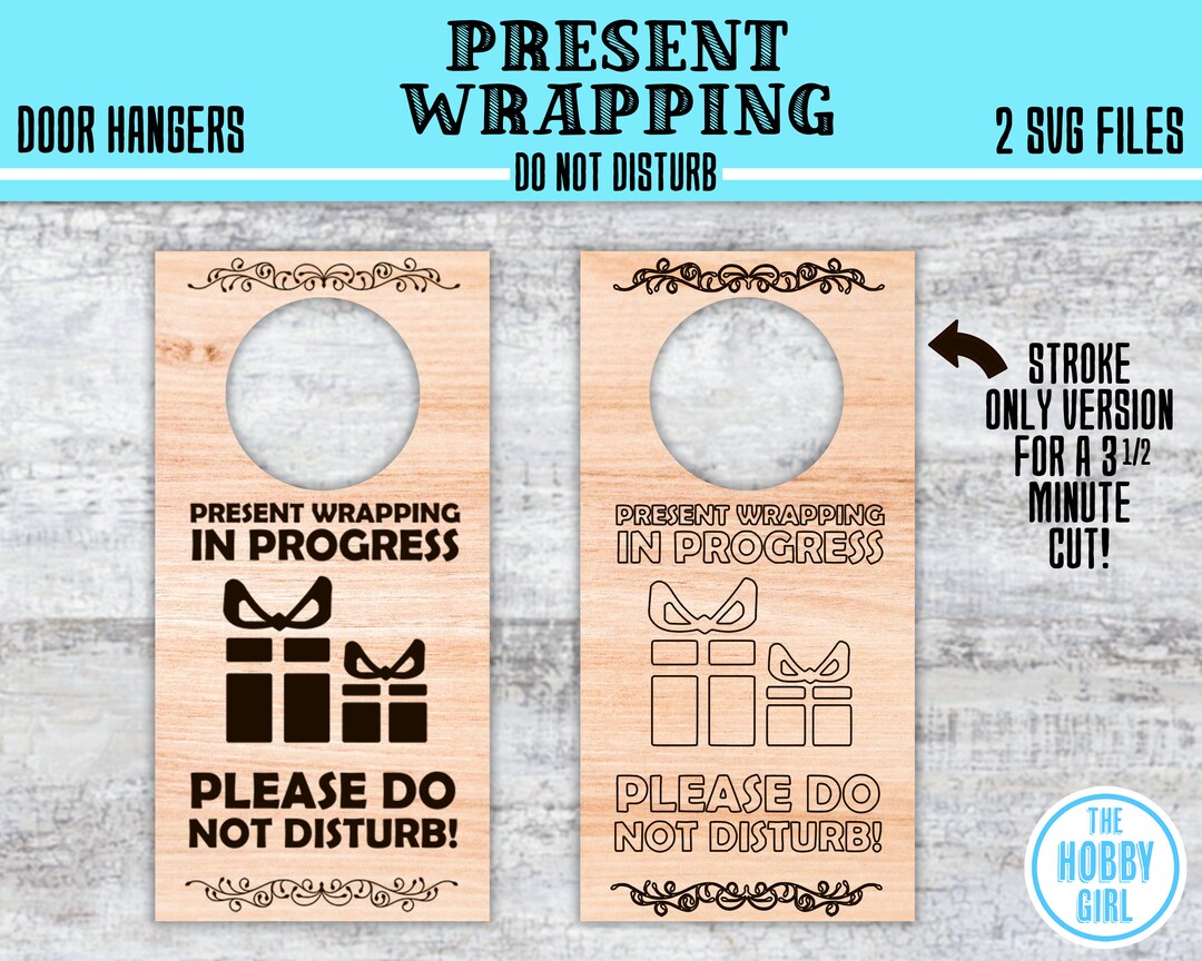 Christmas Do Not Disturb Door Hanger SVG File SET OF 2/ Glowforge Cut ...